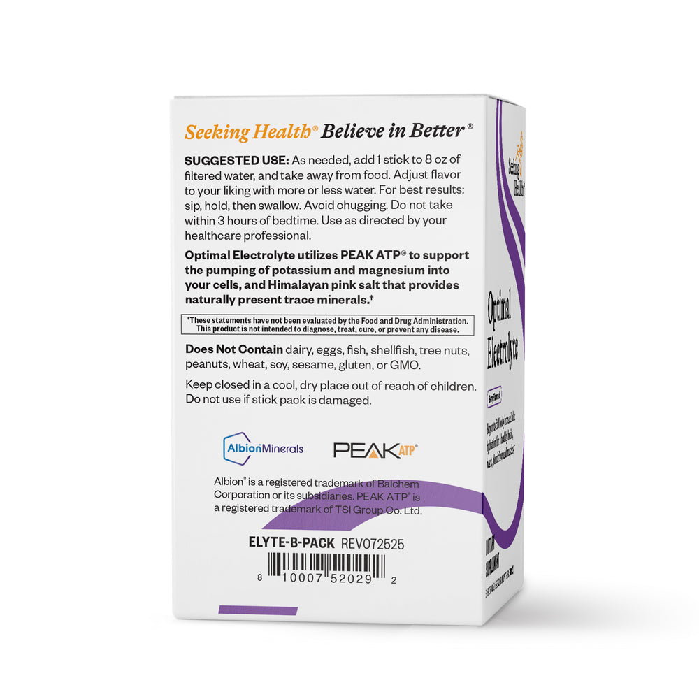 Optimal Electrolyte Sticks — Seeking Health