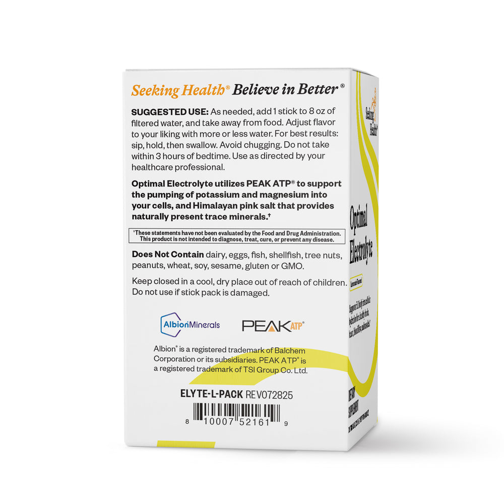 Optimal Electrolyte Sticks — Seeking Health