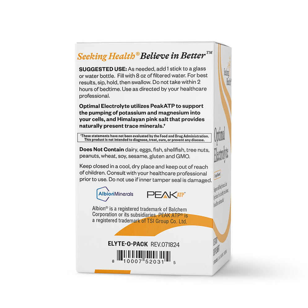 Optimal Electrolyte Sticks — Seeking Health