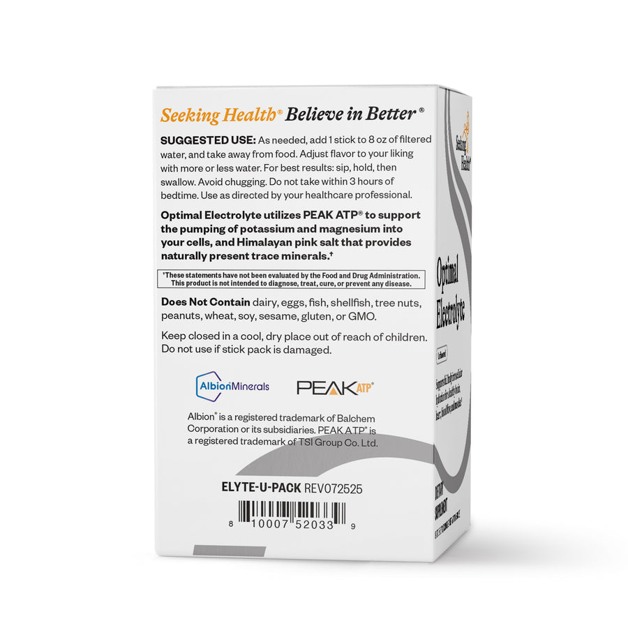 Optimal Electrolyte Sticks — Seeking Health