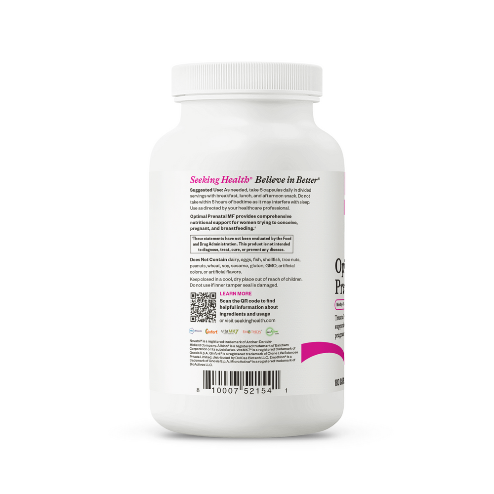 Optimal Prenatal MF | Methyl Free Prenatal | Seeking Health®